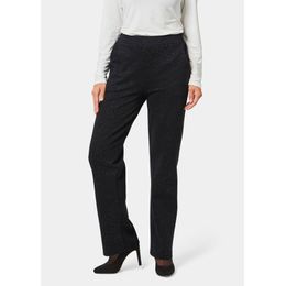 GOLDNER Stretchbequeme Hose mit Glitzer in schwarz / kupferfarben / gold / gemustert | Gr.: 40