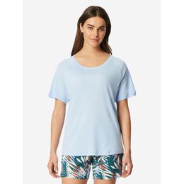 Schiesser Pyjama 'Modern Nightwear' Damen Gr&ouml;&szlig;e M hellblau / mischfarben Winterkleid