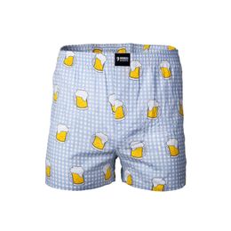 Webboxer Happy Shorts "Web-Boxershorts 1er Pack", Herren, Gr. L, bunt (bier), Obermaterial: 100% Baumwolle CO., Unterhosen