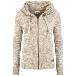 Strickjacke oxmo "Strickjacke OXPhiladelphia", Damen, Gr. M, beige (dune), Obermaterial: 100% Baumwolle CO., Strickjacken Strickjacke