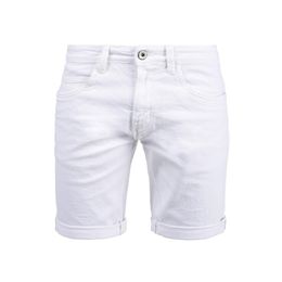 Jeansshorts INDICODE "Jeansshorts IDQuentin", Herren, Gr. XL, N-Gr, wei&szlig; (off, wei&szlig;), Web, Obermaterial: 98% Baumwolle CO. 2% Elasthan EL., unifarben, Basic, regular fit kurz, Jeans Jeansshorts