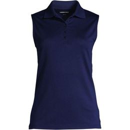 LANDS' END &Auml;rmelloses Supima-Poloshirt, Damen,  Blau, Baumwolle, by Lands' End