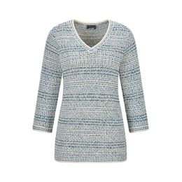 GOLDNER Pullover Damen Gr&ouml;&szlig;e M rauchblau / dunkelblau / offwhite