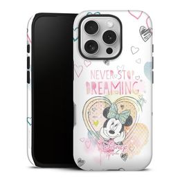 DeinDesign iPhone 16 Pro Handy Panzer Handyh&uuml;lle robuste Outdoor H&uuml;lle Schutzh&uuml;lle gl&auml;nzend Official Licensed Product Minnie Mouse Disney Tough Case