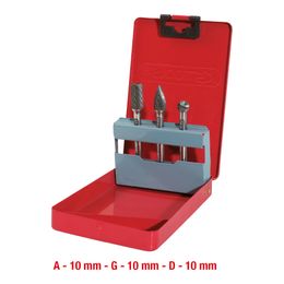 KS Tools HM Fr&auml;sstift-Satz in Stahlblechkassette, 3-teilig (515.3203)