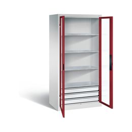 C+P Werkzeugschrank Acurado, H1950xB930xT600mm, Front Rubinrot, Korpus Lichtgrau (8922-553) ; C + P M&ouml;belsysteme (8922-553|S10039)
