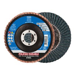 Pferd TOOLS POLIFAN POWER F&auml;cherscheibe PFC 115x22,23 mm konisch Z40 Leistungslinie SG DURABLE STEEL f&uuml;r Stahl (67782114)