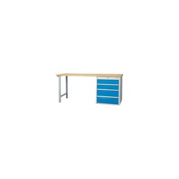 Bedrunka+Hirth Reihenwerkbank/500 mit Schubladenblock mit 4 Schubladen, BxTxH 2000x750x859 mm (03.20.780.4VA)