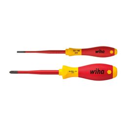 wiha Schraubendreher Set SoftFinish&reg; electric slimFix Schlitz, PlusMinus/Pozidriv 2-tlg. in Blister (36333)