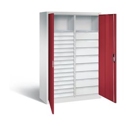 C+P Werkzeugschrank Acurado, H1950xB1200xT500mm, Front Rubinrot, Korpus Lichtgrau (8931-303) ; C + P M&ouml;belsysteme (8931-303|S10070)
