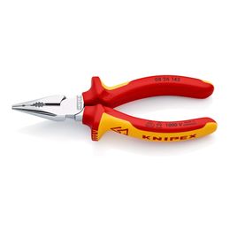 Knipex 08 26 145 T BK Spitz-Kombizange mit Befestigungs&ouml;se verchromt VDE 145 mm)