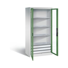 C+P Werkzeugschrank Acurado, H1950xB930xT600mm, Front Resedagr&uuml;n, Korpus Lichtgrau (8922-553) ; C + P M&ouml;belsysteme (8922-553|S10042)