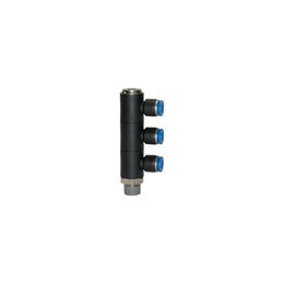 Riegler L-Mehrfachverteiler &raquo;Blaue Serie&laquo;, 3-fach, drehbar, R 3/8 a. &Atilde;&tilde;4mm (165.038-4)