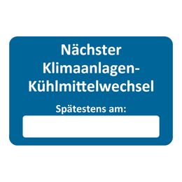 EICHNER Kundendienstaufkleber, Text: N&auml;chster Klimaanlagen-K&uuml;hlmittelwechsel (9220-00058)