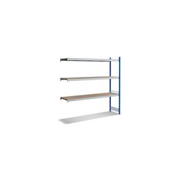 Bito Gro&szlig;fachregal-Set mit 3 Ebenen Spanplatte L2016xH2000xT524 mm, Anbaufeld enzianblau (C1256-0043)