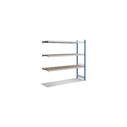 Bito Gro&szlig;fachregal-Set mit 3 Ebenen Spanplatte L2016xH2000xT624 mm, Anbaufeld enzianblau (C1256-0044)