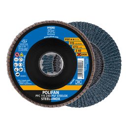 Pferd TOOLS POLIFAN F&auml;cherscheibe PFC 115 mm X-LOCK konisch Z40 Uni.-Linie PSF STEELOX Stahl/Edelstahl (67664116)