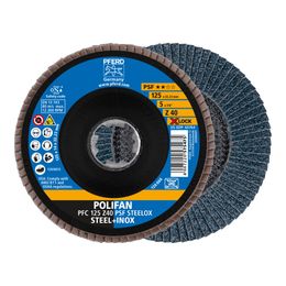 Pferd TOOLS POLIFAN F&auml;cherscheibe PFC 125 mm X-LOCK konisch Z40 Uni.-Linie PSF STEELOX Stahl/Edelstahl (67664126)