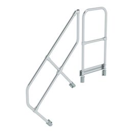 MUNK zweiter Handlauf Aluminium-Treppe mit Plattform 45&deg; 4 Stufen (600504)