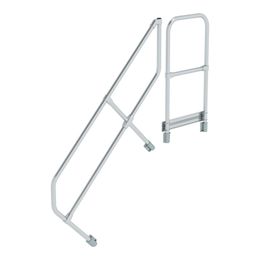 MUNK zweiter Handlauf Aluminium-Treppe mit Plattform 45&deg; 5 Stufen (600505)