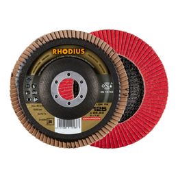 Rhodius TOPline LGK FK F&auml;cherschleifscheibe 125 x 22,23 mm K80 (210261)