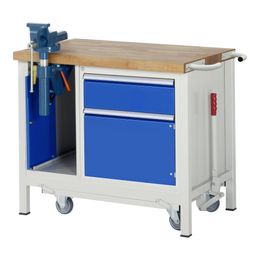 Rau Werkbank mit absenkbarem Fahrgestell Modell 8181 B 1000 x T 700 x H 880mm (05-8181A2-107B4F.11)