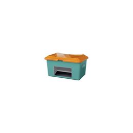 CEMO Streugutbeh&auml;lter Plus3 400 Liter mit Entnahme gr&uuml;n/orange (10579)