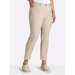 sheego Gro&szlig;e Gr&ouml;&szlig;en Bengalinhose mit aufgesetzten Ges&auml;&szlig;taschen, sand, Gr&ouml;&szlig;e 52 - Damen