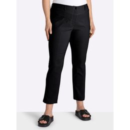 sheego Gro&szlig;e Gr&ouml;&szlig;en Bengalinhose mit aufgesetzten Ges&auml;&szlig;taschen, schwarz, Gr&ouml;&szlig;e 24 - Damen