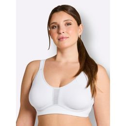 Viania sheego Gro&szlig;e Gr&ouml;&szlig;en Sport-BH ohne B&uuml;gel mit Frotteefutter, wei&szlig;, Gr&ouml;&szlig;e 90B - Damen