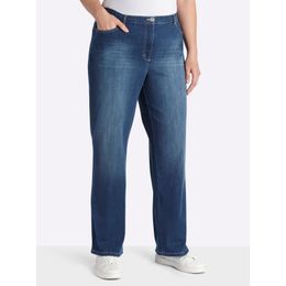 COSMA sheego Gro&szlig;e Gr&ouml;&szlig;en Gerade Jeans mit Stickerei, blue-stone-washed, Gr&ouml;&szlig;e 48 - Damen