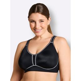 Viania sheego Gro&szlig;e Gr&ouml;&szlig;en Sport-BH ohne B&uuml;gel mit Frotteefutter, schwarz, Gr&ouml;&szlig;e 100B - Damen