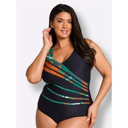 sheego Gro&szlig;e Gr&ouml;&szlig;en Badeanzug mit formenden Softcups, marine, Gr&ouml;&szlig;e 44D - Damen