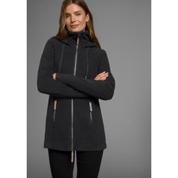 Fleecejacke Polarino, Damen, Gr. 36, schwarz, Fleece, Obermaterial: 100% Polyester, unifarben, angesetztes B&uuml;ndchen mit Daumenl&ouml;chern, Jacken Fleecejacke, aus Fleece, atmungsaktiv, schnell trocknend