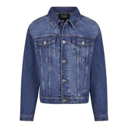 Urban Classics Herren Jeansjacke "Urban Classics Herren Heavy Ounce Boxy Denim Jacket"new mid blau washed, Gr. XL, unifarben, 100% Baumwolle, Jacken