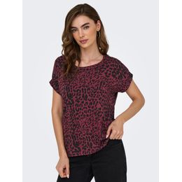 Only "ONLMOSTER &ndash; Shirt mit Animal-Print und lockerem Schnitt" animal-print, modisch, loose fit, Viskosemischung, Rundhals
