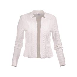 Madeleine Mode Jackenblazer MADELEINE "Jacke Kurzer Jerseyblazer", Damen, Gr. 38, wei&szlig; (wollwei&szlig;), Obermaterial: 83% Polyester PES. 14% Viskose CV. 3% Elasthan EL., Blazer