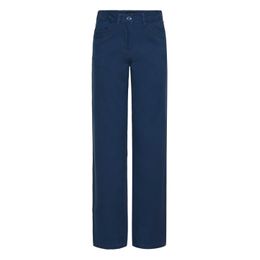Chinohose oxmo "Chinohose OXIBEN 5-POCKET", Damen, Gr. 38, L&auml;nge 32, blau (marineblaus), Obermaterial: 98% Baumwolle CO. 2% Elasthan EL., Hosen Chinohose