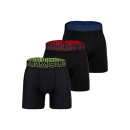 Boxershorts Under Armour "Boxershort UA PERFORMANCE TECH - SOLID 6 IN 3PK 3er Pack", Herren, Gr. M, schwarz (schwarz, gr&uuml;n, blau, rot), Obermaterial: 90% Polyester Pol. recyc.. 10% Elasthan EL., Unterhosen