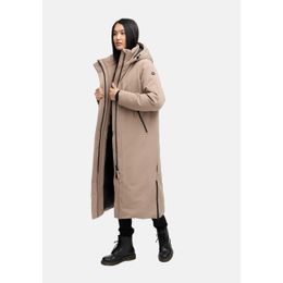 Wintermantel Navahoo "Schneew&auml;chter 14", Damen, Gr. 4XL (48), taupe, Obermaterial: 100% Polyester; Innenfutter: 100% Polyester; Wattierung: 100% Polyester; &Auml;rmelfutter: 100% Polyester, gerade wadenlang, eng normaler Saum, M&auml;ntel Wintermantel, warmer Winter Kurzmantel