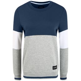 Rundhalspullover oxmo "Sweatpullover OXOmaya", Damen, Gr. S, blau (insignia blau), Obermaterial: 80% Polyester PES. 20% Baumwolle CO., Pullover Rundhalspullover