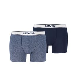 Levi's Boxershorts LEVI'S "LEVIS MEN VNTG HTR BOXER BRIEF 2P", Herren, Gr. M, navy, Obermaterial: 95% Baumwolle, 5% Elasthan, k&ouml;rpernah, Unterhosen, ohne Eingriff, uni, meliert, Logo-Bund, elastisch