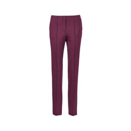 Schlupfhose GOLDNER "Moderne Hose LOUISA mit streckenden Biesen", Damen, Gr. 42, N-Gr, lila (aubergine), Obermaterial: 67% Viskose CV. 27% Polyamid PA. 6% Elasthan EL., Hosen Schlupfhose
