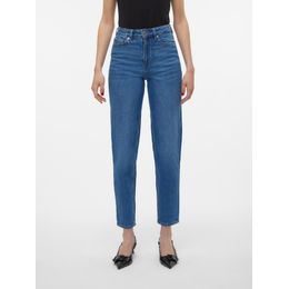 V&eacute;ro Moda Mom-Jeans VERO MODA "VMTESSA HR MOM JEANS RA380 GA", Damen, Gr. 27, L&auml;nge 32, blau (medium blau denim), Denim/Jeans, Obermaterial: 99% Baumwolle, 1% Elasthan, unifarben, Jeans