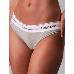 Bikinislip "MODERN COTTON", Damen, Gr. XS (34), grau (grau heather), Obermaterial: 53% Baumwolle, 35% Modal, 12% Elasthan, Calvin Klein Underwear, meliert, Unterhosen, mit breitem B&uuml;ndchen