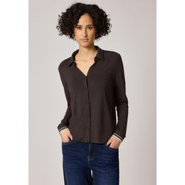 Street One Damen Langarmshirtmolten earth, Gr. 36, unifarben, Stoff, 95% Viskose, 5% Elasthan, Shirts, mit Knopfleiste