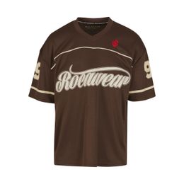 T-Shirt Rocawear "Rocawear Rocawear BALLER Trikot", Damen, Gr. M, chocolate braun, 100% Polyester, bedruckt, normal, Rundhals, Shirts T-Shirt