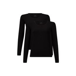 Unterhemd Bamboo basics "Longsleeve LARA 2er Pack", Damen, Gr. M, N-Gr, schwarz, Obermaterial: 68% Viskose CV. 28% Baumwolle CO. 4% Elasthan EL., Unterhemden Unterhemd
