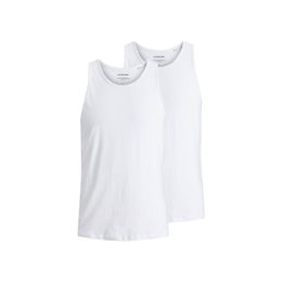 Jack & Jones Unterhemd JACK & JONES "Unterhemd JACBASIC TANKTOP 2PK 2er Pack", Herren, Gr. M, N-Gr, wei&szlig;, Obermaterial: 100% Baumwolle CO., Unterhemden Unterhemd