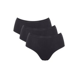Slip Sloggi "Slip GO Daily Cotton Midi 3P 3er Pack", Damen, Gr. XXL, schwarz, Obermaterial: 95% Baumwolle CO. 5% Elasthan EL., Unterhosen Slip
